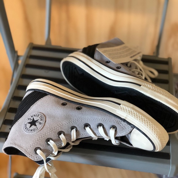 Converse | Shoes | Chuck Taylor Tri Zip Suede High Top Sneaker | Poshmark